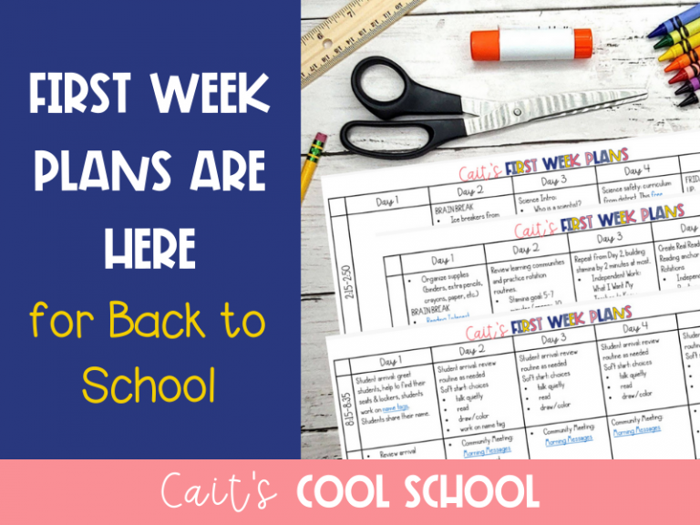 The one with first week plans for back to school - Cait's Cool School